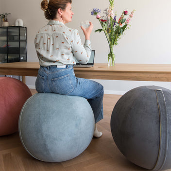 Stijlvolle Yogabal met Hoes van Stof 65 cm - van Alex – ByAlex